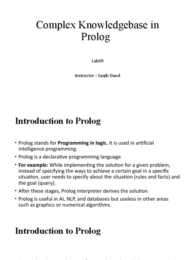 Complex Knowledgebase in Prolog | PDF | First Order Logic | Computer Programming