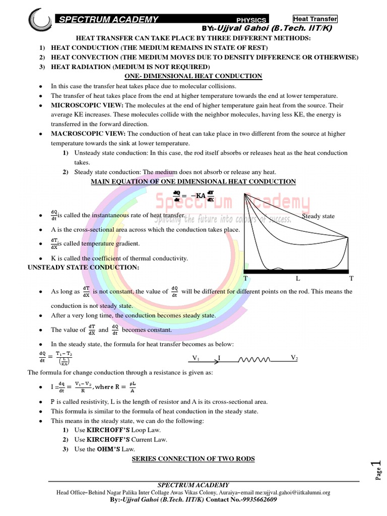 HEAT TRANSFER Sheet | PDF | Thermal Conduction | Convection