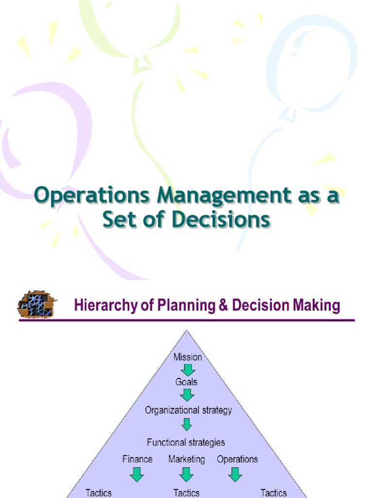 Operations Management Decision-Making Guide | PDF | Inventory | Lean ...