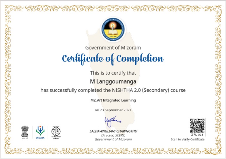 Course 4 Art Integrated Learning Certificate | PDF