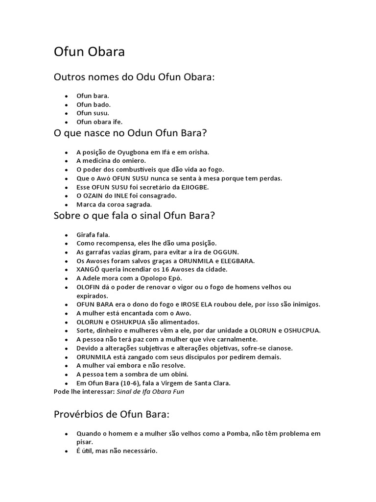 Ofun Obara | PDF