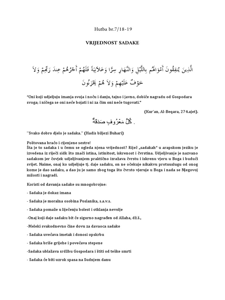 Hutba Mahir Hašimović 31 | PDF