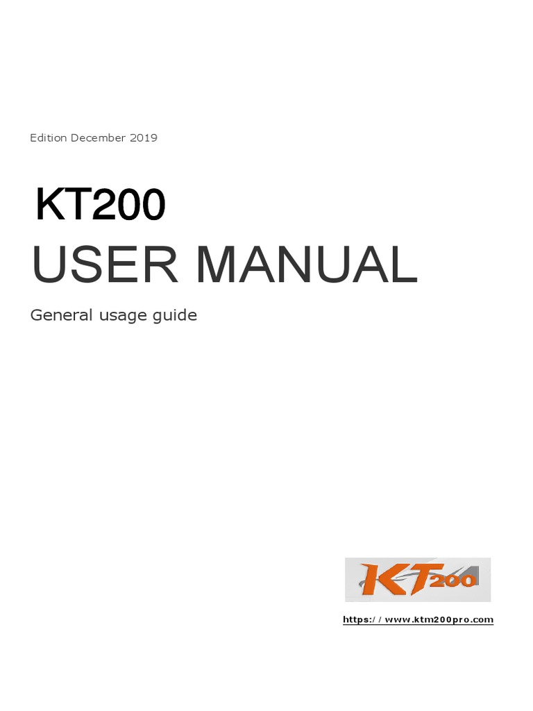 KT200 Manual | PDF