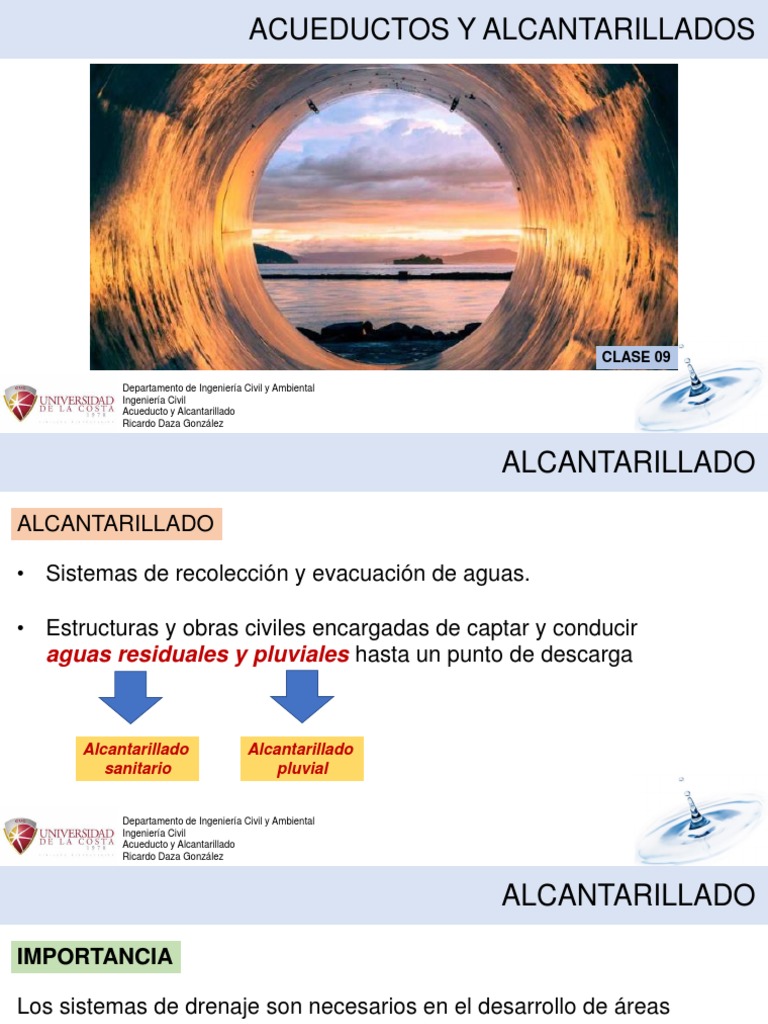 Acueductos Y Alcantarillados: Clase 09 | PDF | Alcantarillado | Ingeniero civil