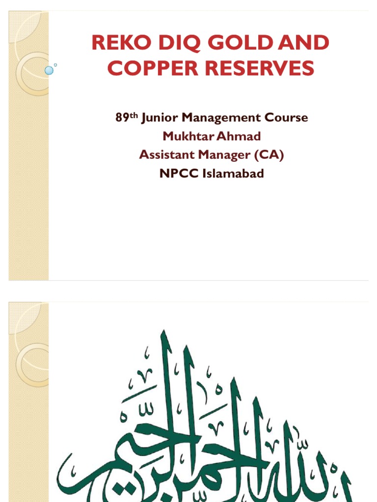 Reko Diq Gold Reserves | PDF | Economic Geology | Mining