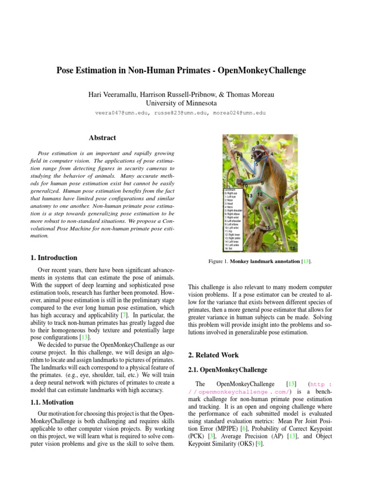 Convolutional Pose Machines for Primates | PDF | Deep Learning ...