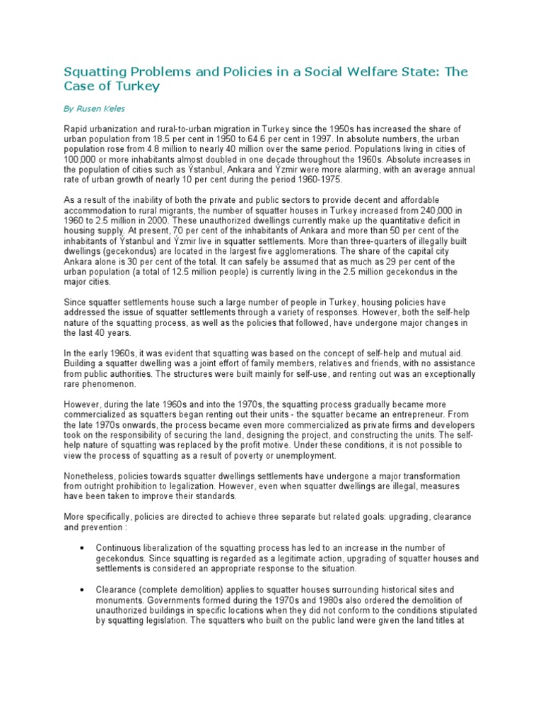 Vol7 No3 Squatting Problems and Policies in A Social Welfare State ...