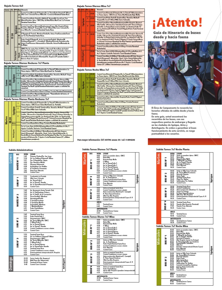 Itinerario de Buses Actualizado | PDF | Chile
