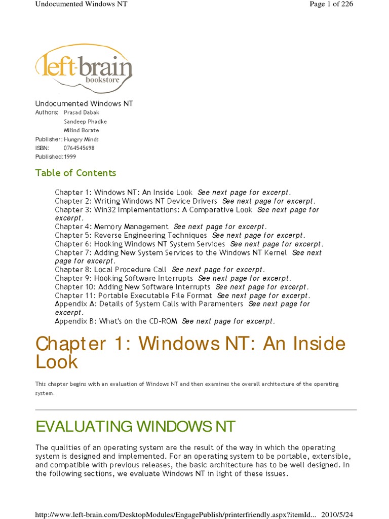 Undocumented Windows NT | PDF