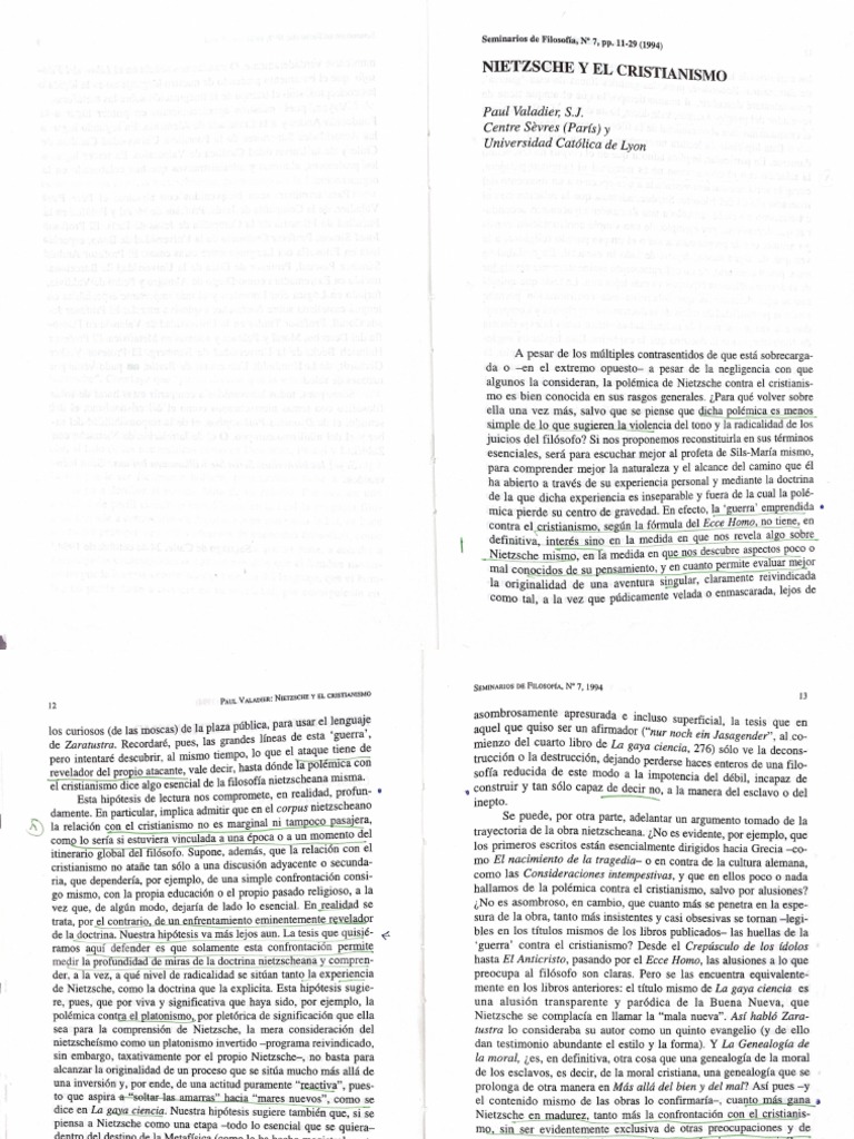 TN Paul Valadier, Nietzsche y El Cristianismo | PDF