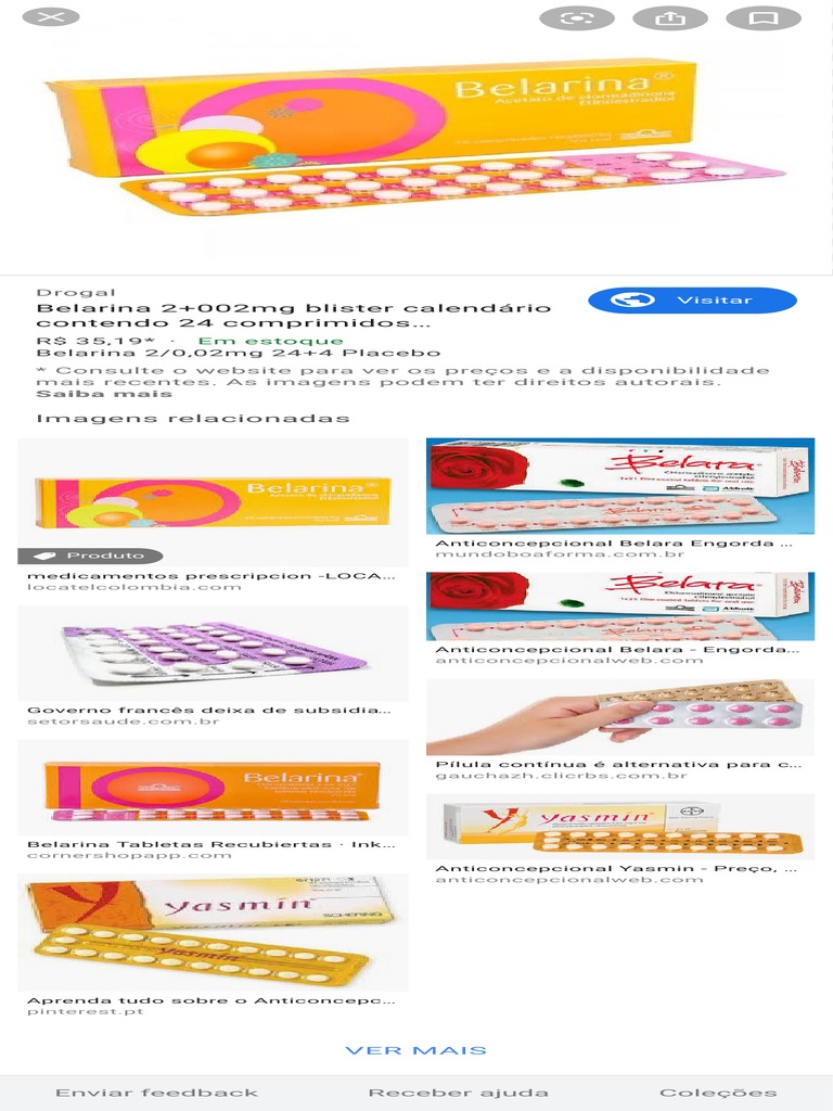 Embalagem de 24 comprimidos de anticoncepcional Belarina 2/0,02mg com 4 placebos | PDF