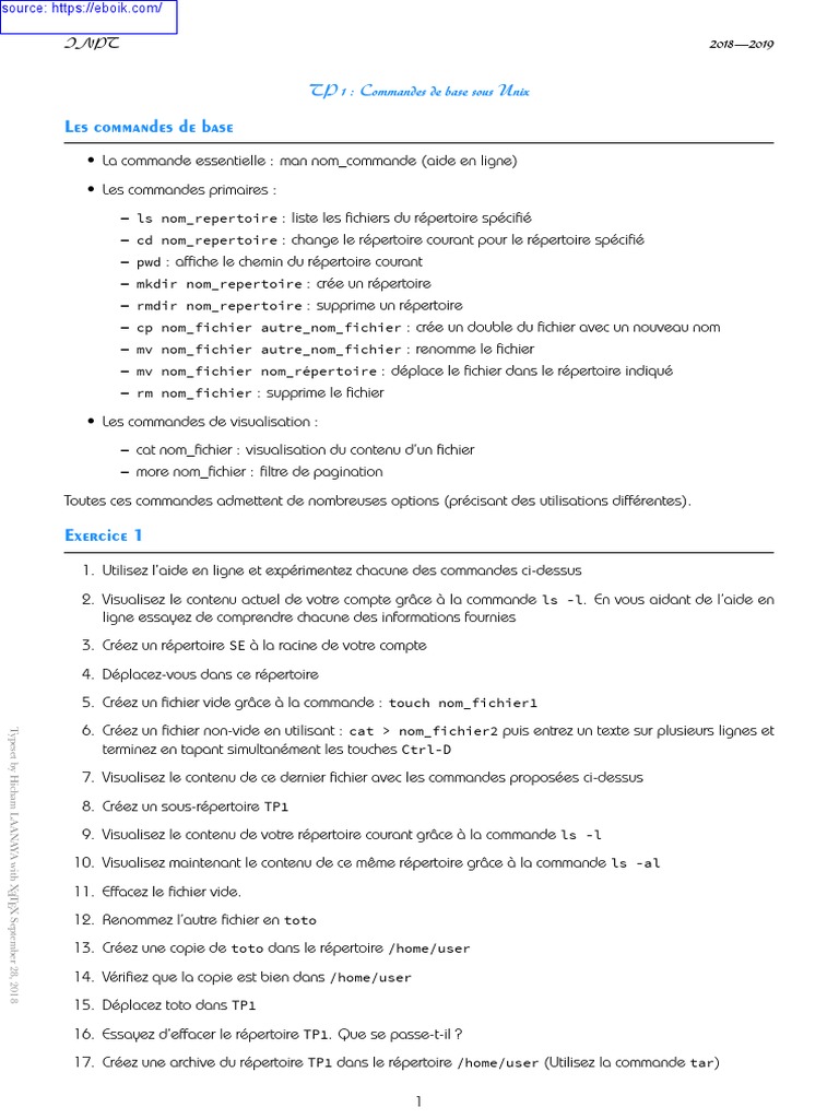 TP1 SE1 Compressed | PDF | Répertoire (informatique) | Fichier informatique