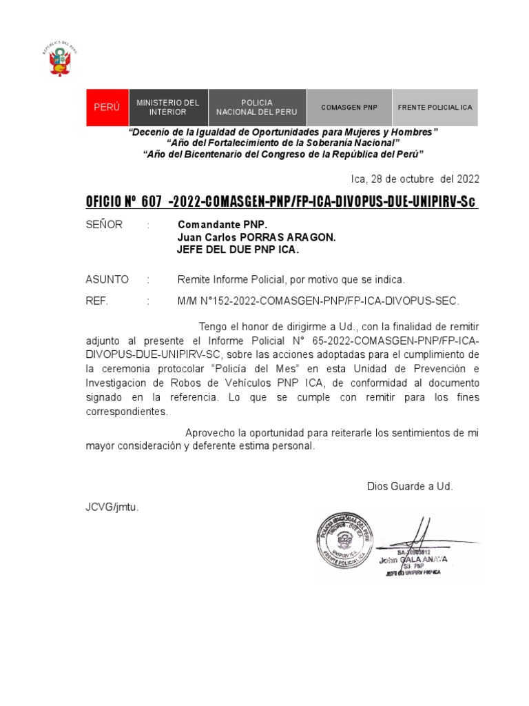 Informe Policial Del Mes | PDF