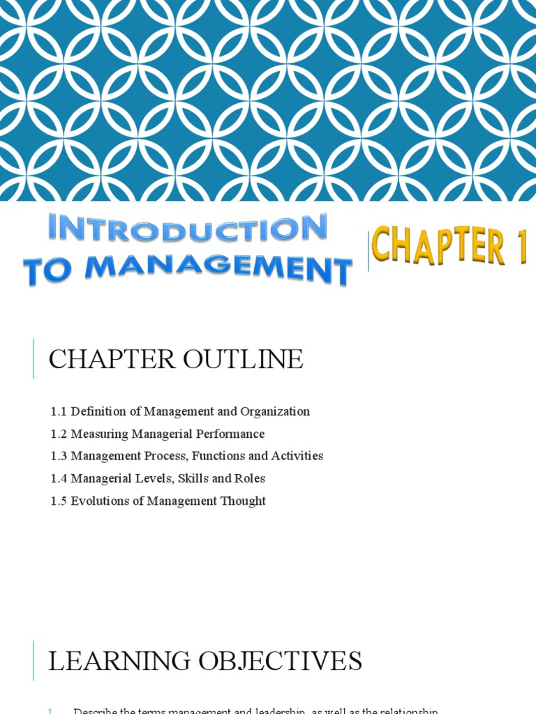 Chapter 1-Introduction To Management | PDF | Goal | Bureaucracy