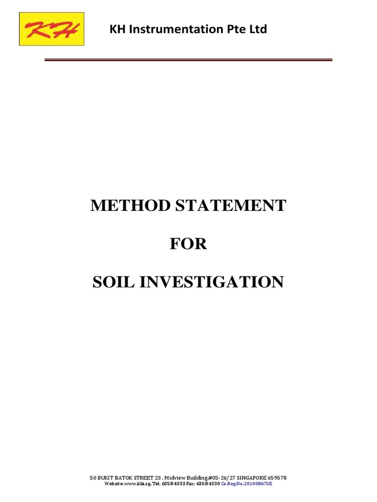 Method Statement For Soil Investigation Work | PDF | Materials | Applied And Interdisciplinary ...
