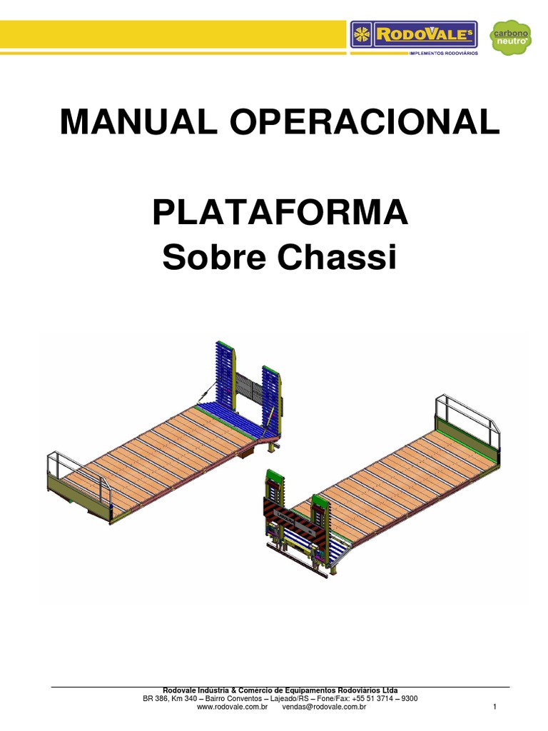 Manual Operacional - Plataforma Sobre Chassi | PDF