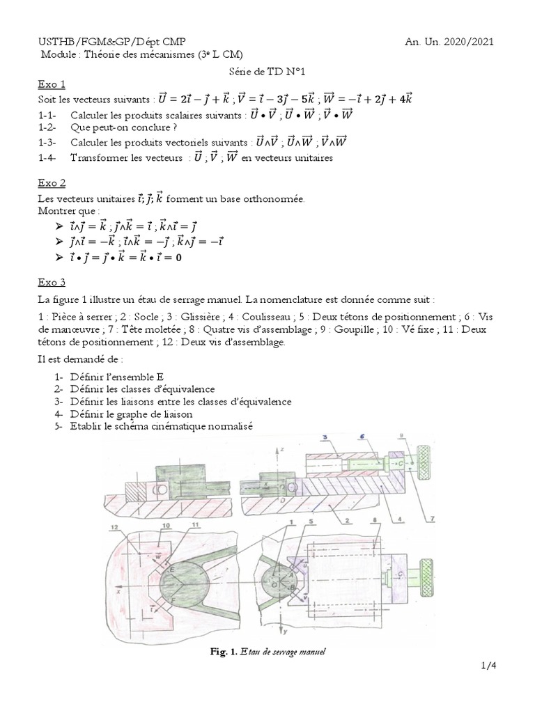 Fig. 1. Etau de Serrage Manuel | PDF | Physique appliquée et interdisciplinaire | Physique