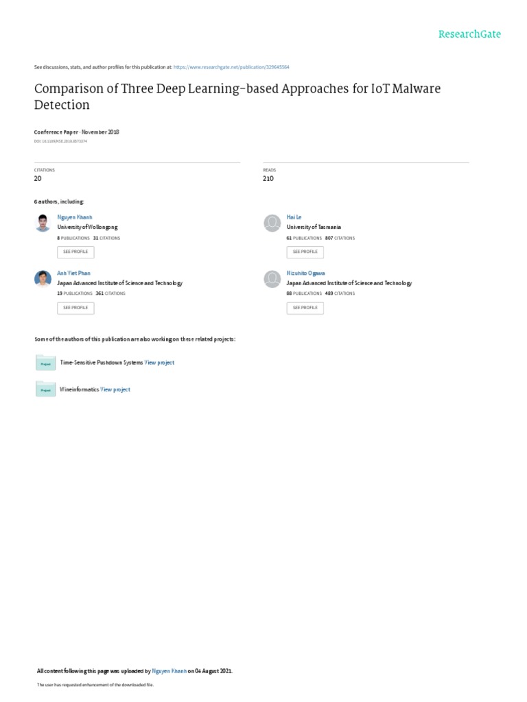 Comparison of Three Deep Learning-based Approaches for IoT Malware ... Comparison of Three Deep Learning-based Approaches for IoT Malware ...