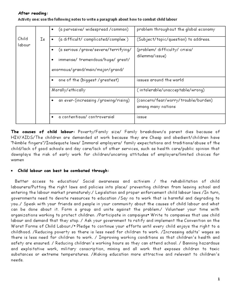Child Labour Paragraph | PDF | Child Labour | Economies