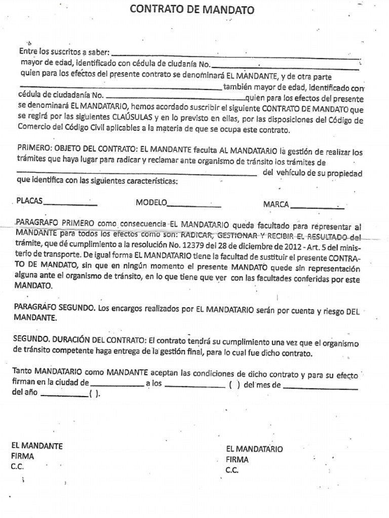 Contrato de Mandato | PDF