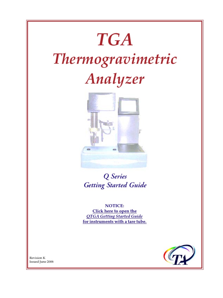 Thermogravimetric Analyzer: Q Series Getting Started Guide | PDF ...