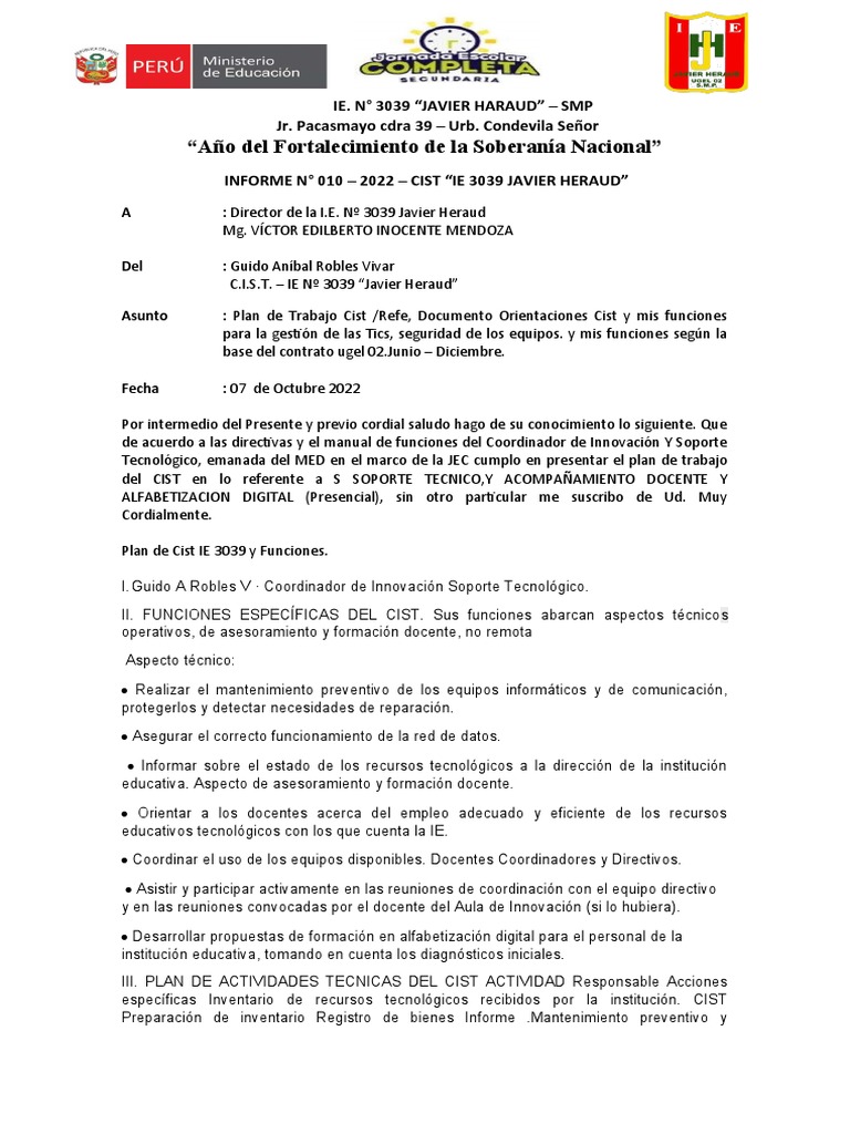 INFORME Cist Modelo | PDF | Método de enseñanza | Salón de clases