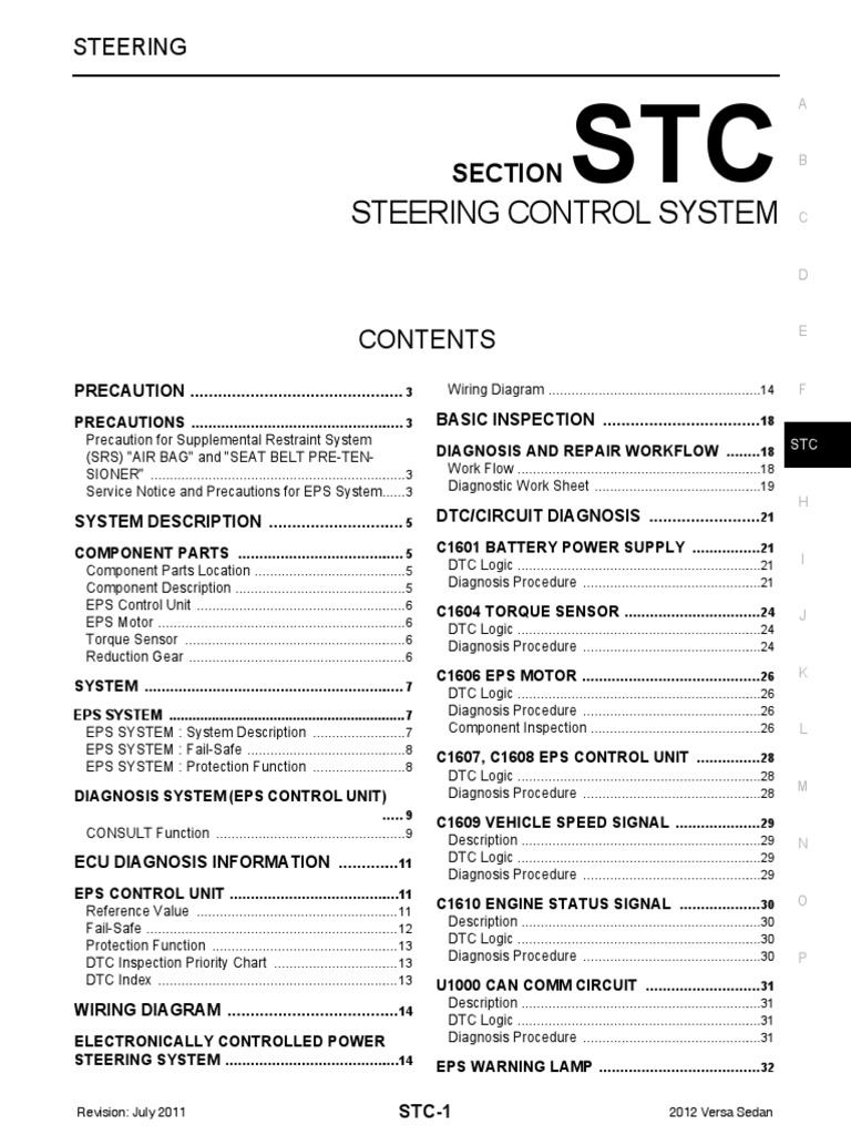 Steering Control System: Section | PDF | Airbag | Electric Motor