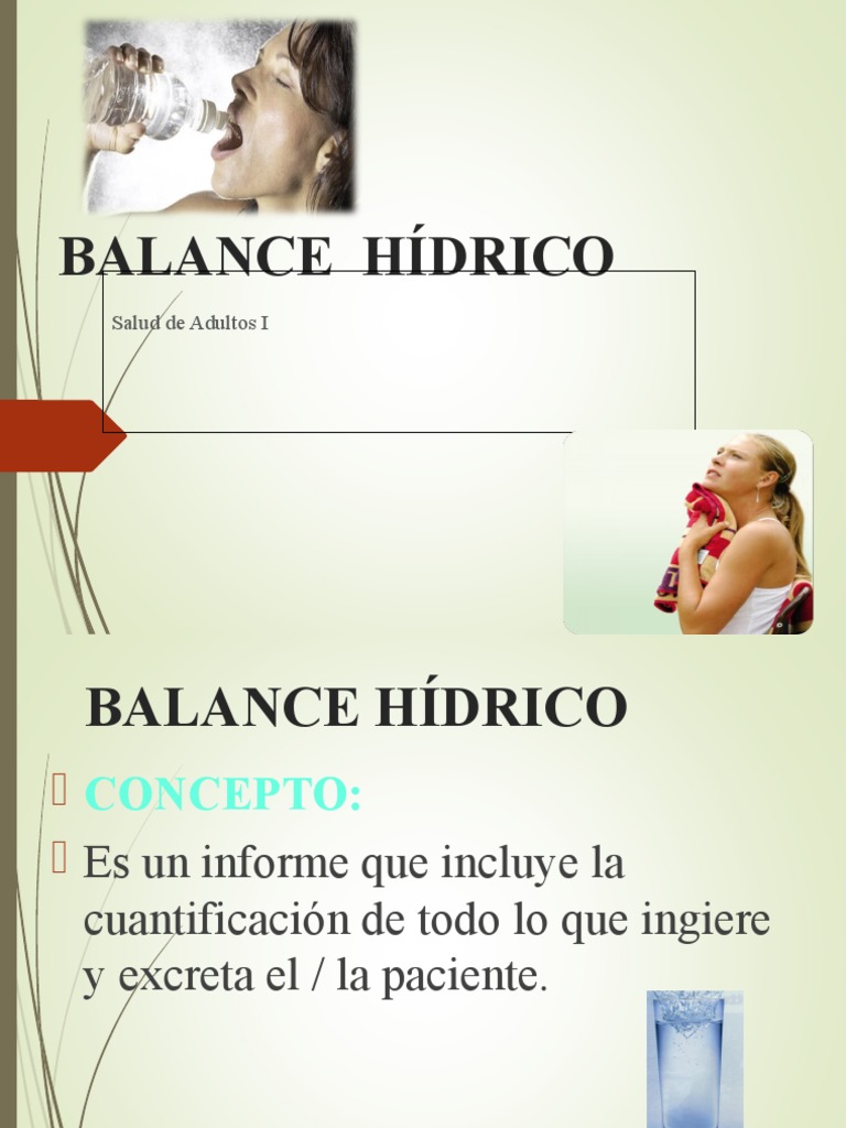 Balance Hídrico | PDF | Fisiología | Medicina CLINICA