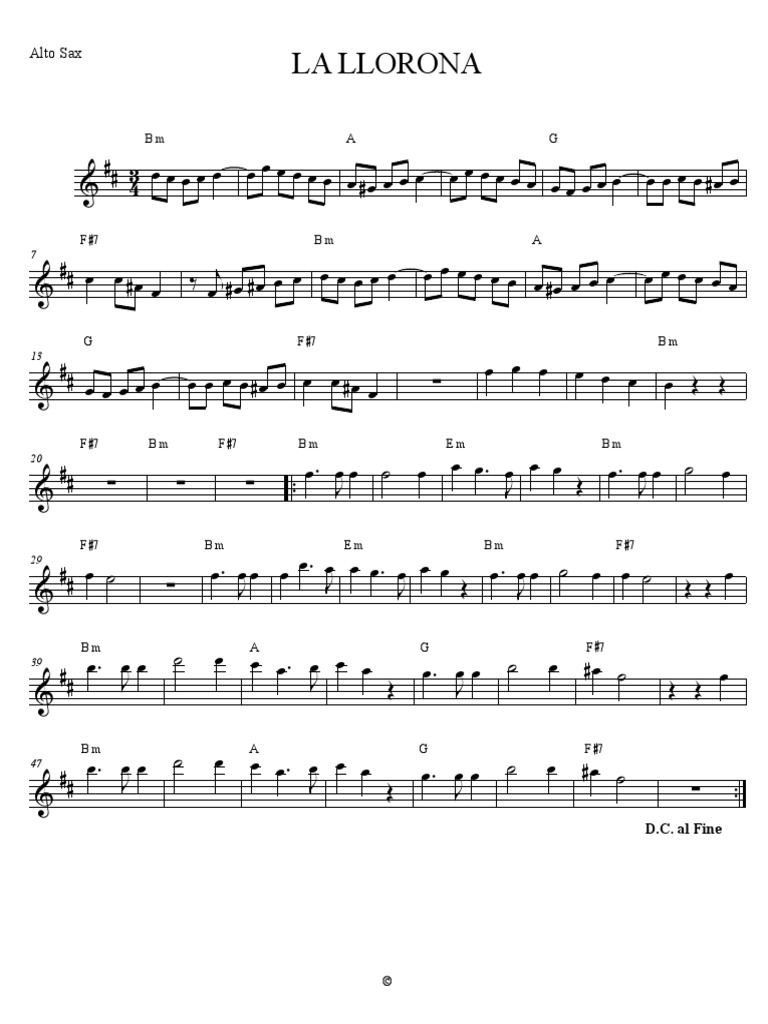 LA LLORONA Alto Sax | PDF