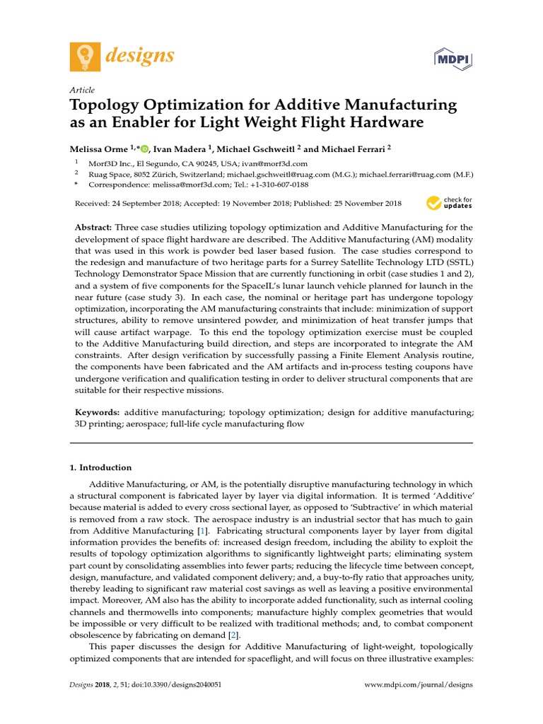 03 - Topology Optimization For Additive Manufacturing As An Enabler For ...