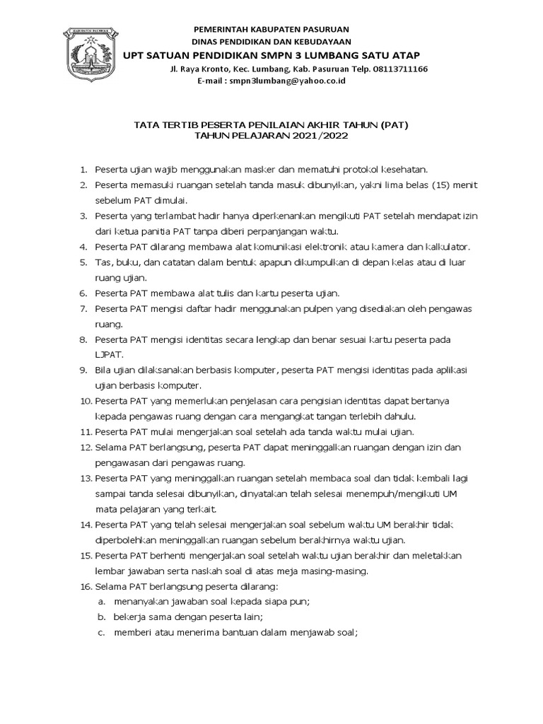 Tata Tertib Peserta | PDF