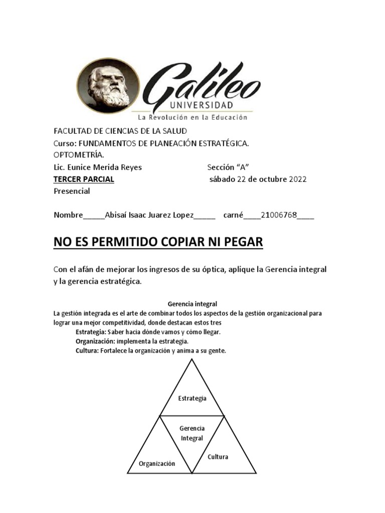 F. de Planeaci N E. 3er. Parcial 22 | PDF | Planificación | Planificación estratégica