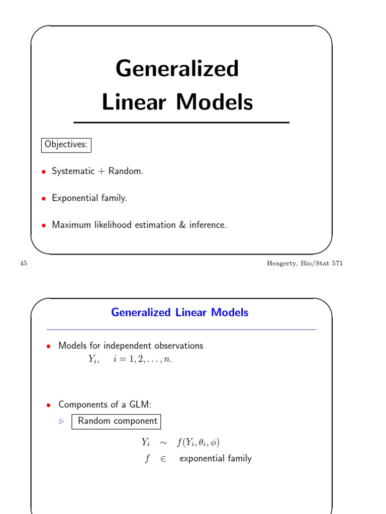 Generalized Linear Models: 45 Heagerty, Bio/Stat 571 | PDF