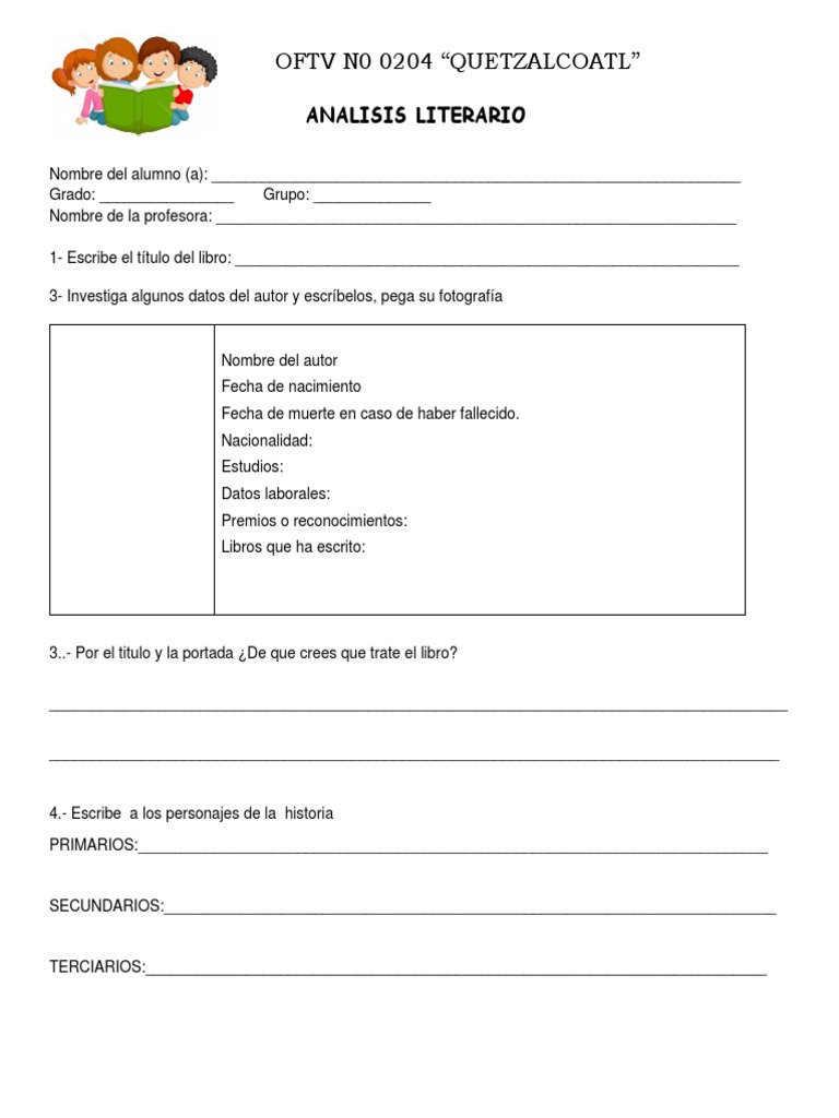 Formato de Analisis Literario | PDF