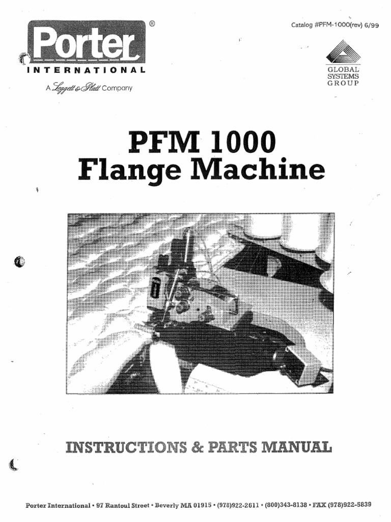 Porter PFM-1000 Flange Machine | PDF | Sewing Machine | Knife