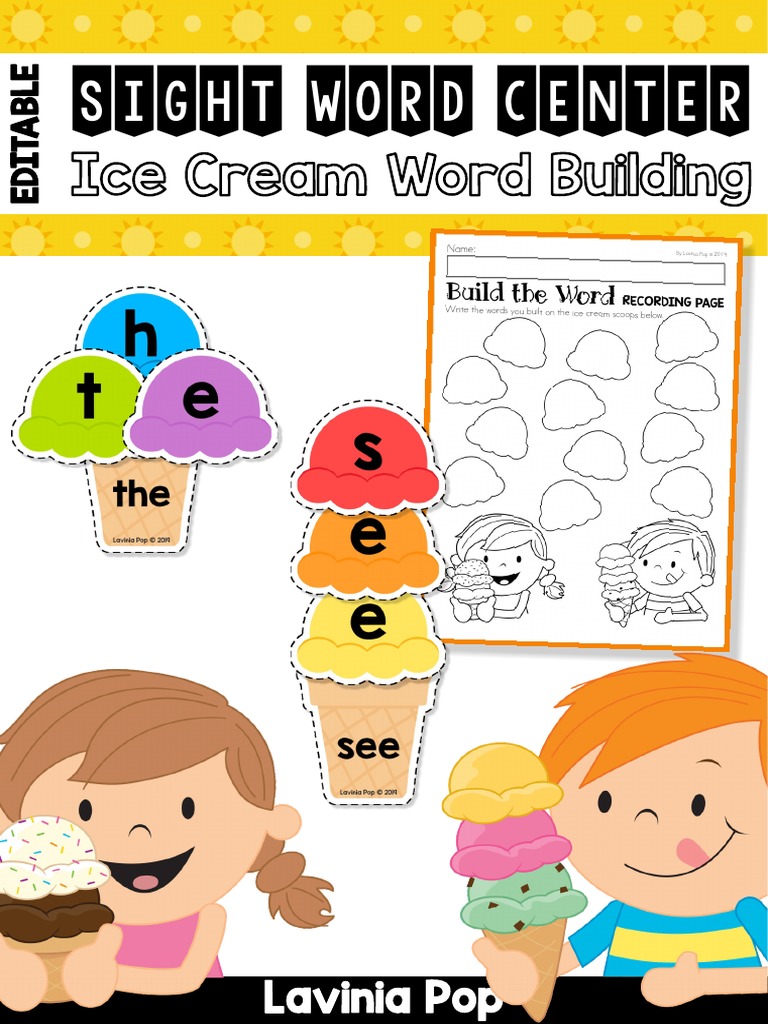 Summer Ice Cream Word Building EDIT | PDF