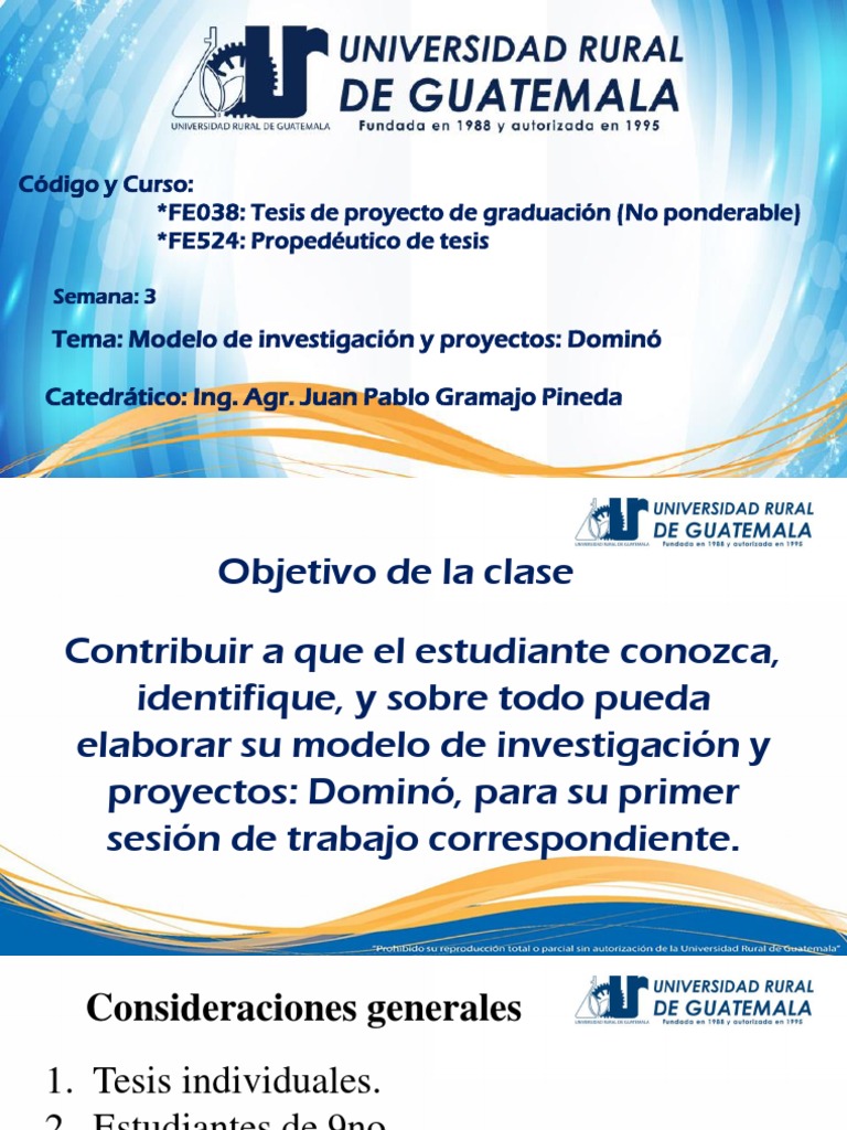 CLASE 3. Modelo de Investigación y Proyectos Dominó | PDF | Science