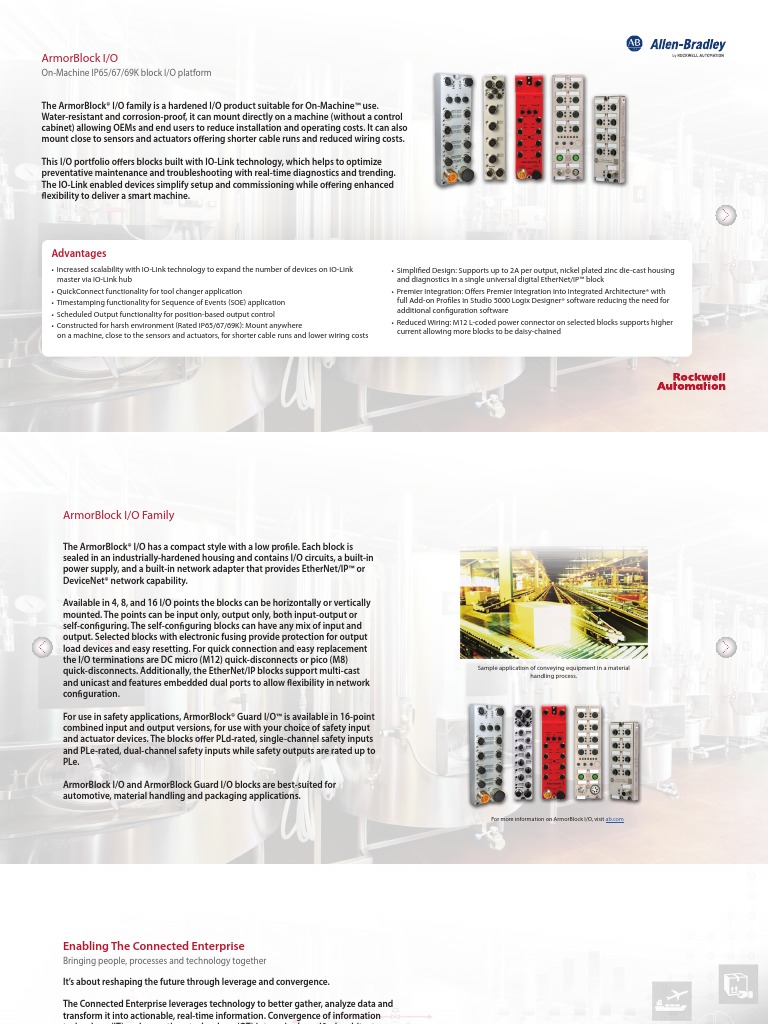 Armorblock I/O: On-Machine Ip65/67/69K Block I/O Platform | PDF ...