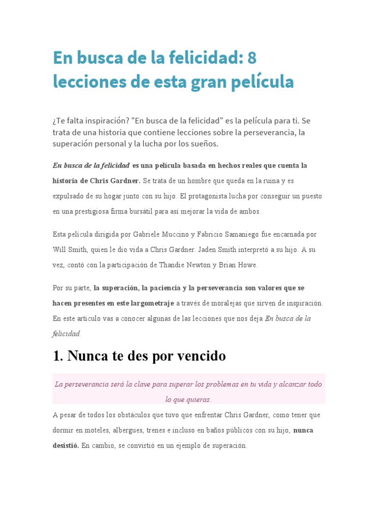 Discurso en Busqueda de La Felicidad | PDF | Felicidad