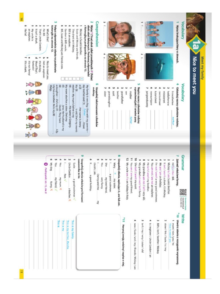 Junior Explorer Unit 1 Ćwiczenia | PDF