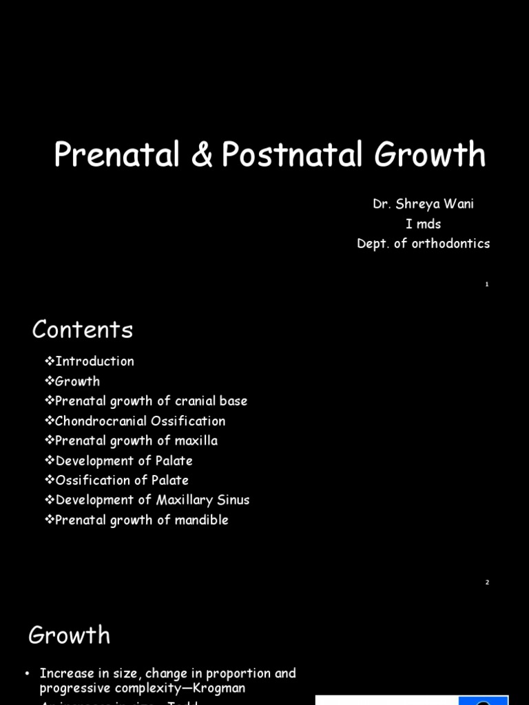 Prenatal & Postnatal Growth | PDF | Skull | Musculoskeletal System