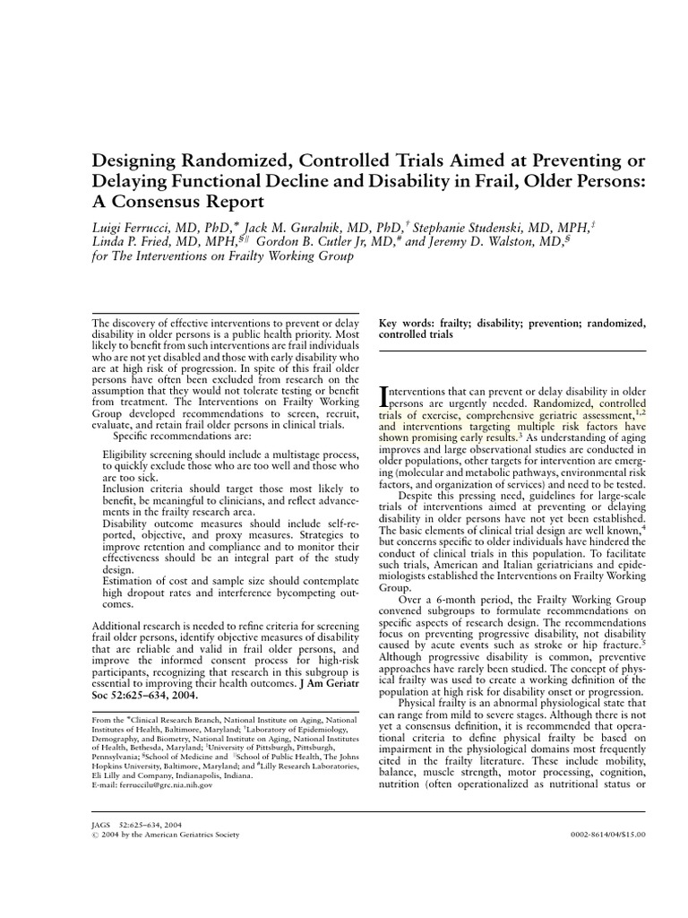 Designing Randomized, Controlled Trials Aimed at Preventing or Delaying ...