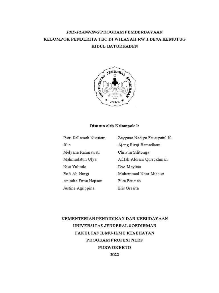 Pre Planning PHBS denganTBC | PDF