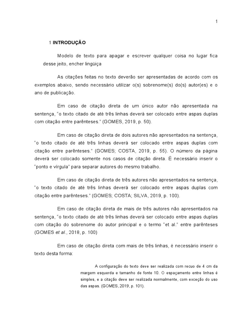 Modelo para PTI ABNT | Download grátis PDF | Citação | Autor