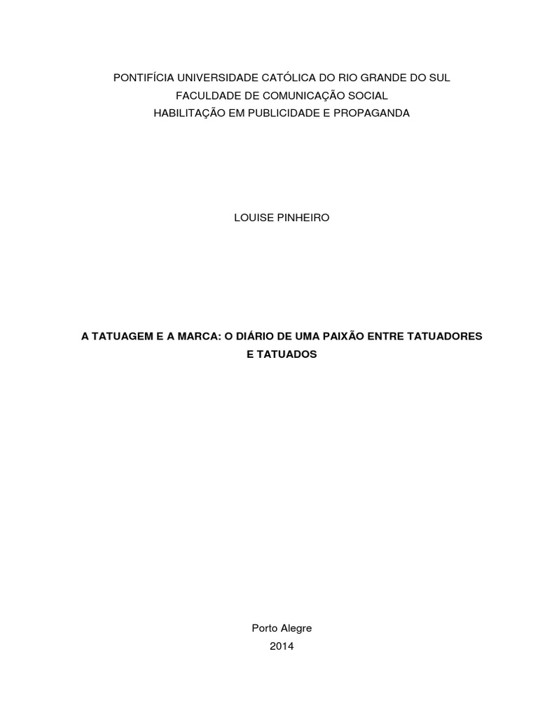 TCC Louise Pinheiro - Tatuagem e Marca (9e5) 2014-2 | PDF