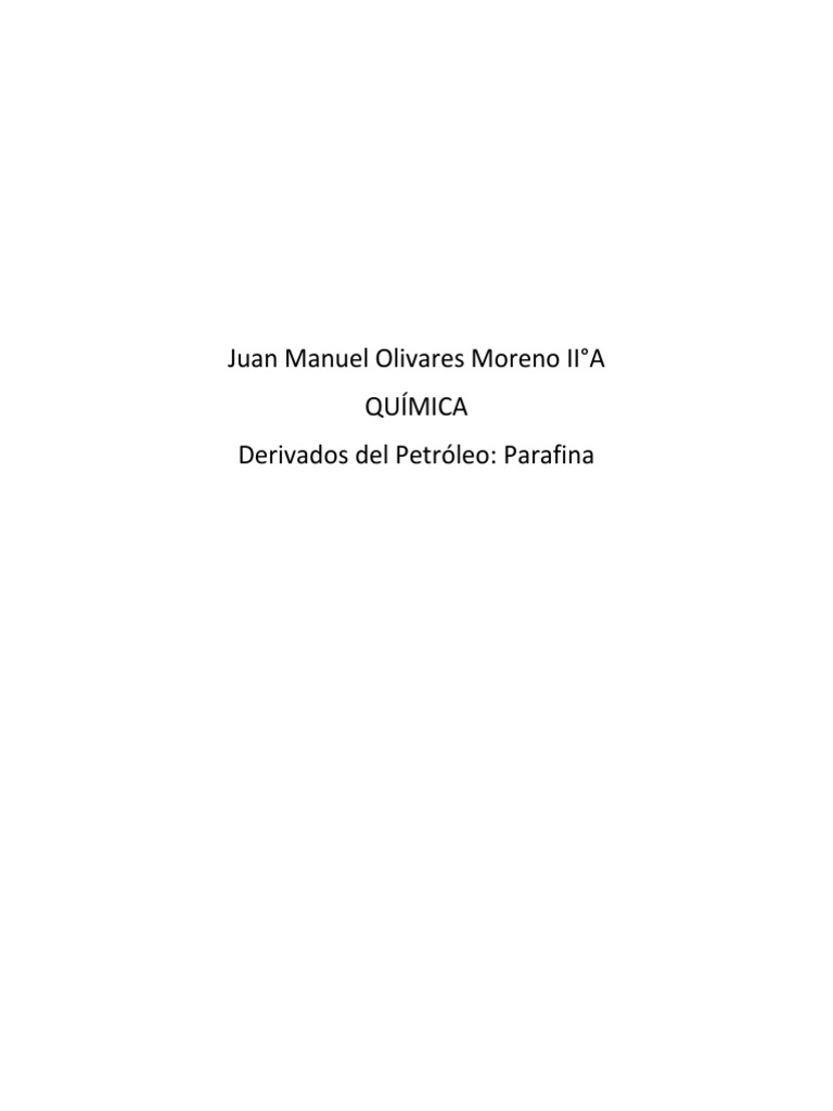 Composición y Fórmula de la Parafina | PDF