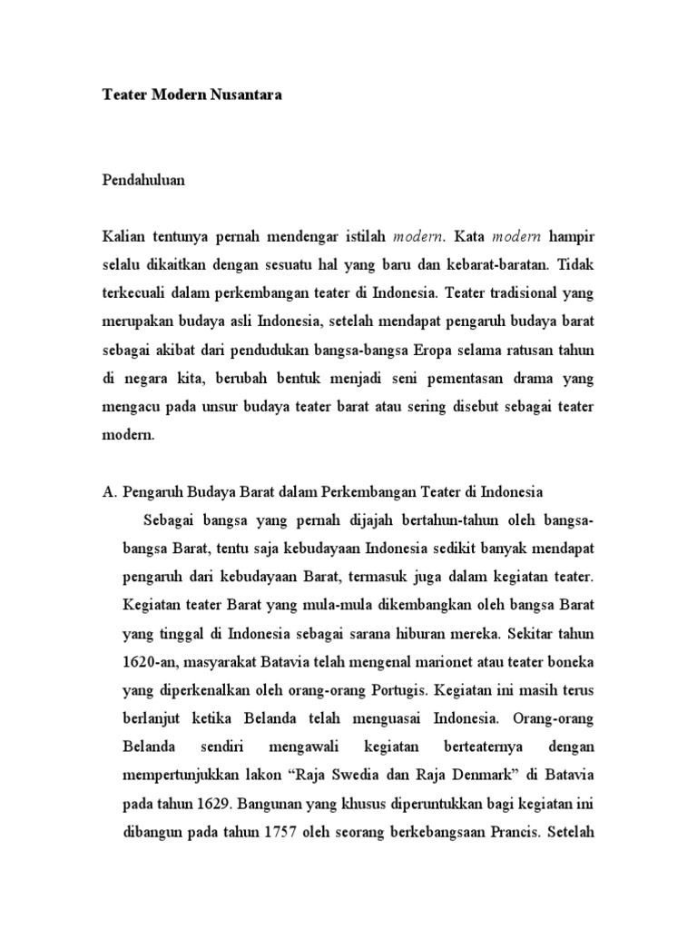 Teater Nusantara (Modern) | PDF