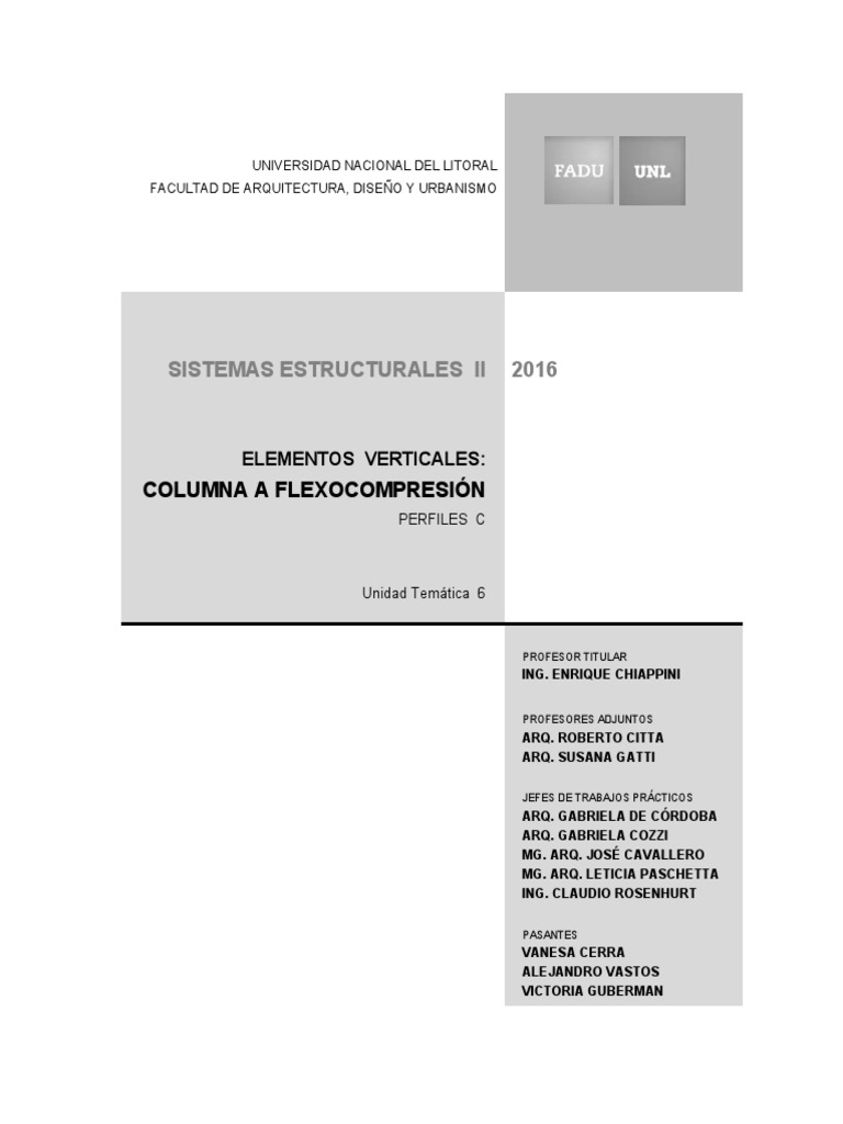 SEII-UT6-Flexión Compuesta - Ejercicio | PDF | Pandeo | Viga (Estructura)