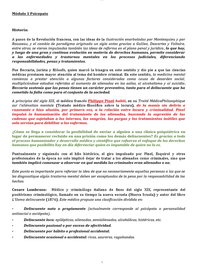 Psicopato m1 m2 | PDF | Psicopatía | Trastorno mental