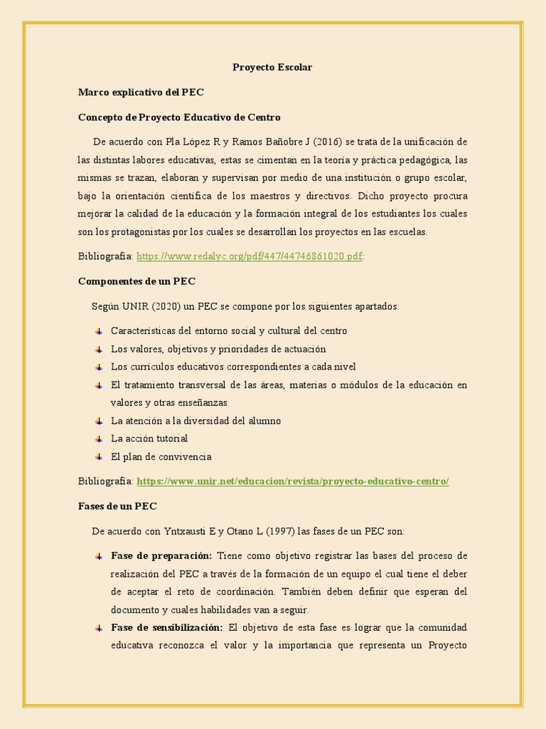 Marco Explicativo Del PEC | Descargar gratis PDF | Plan de estudios